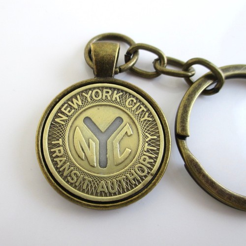 NYC Transit Token Keychain - Vintage New York City Subway Big Coin Key ...
