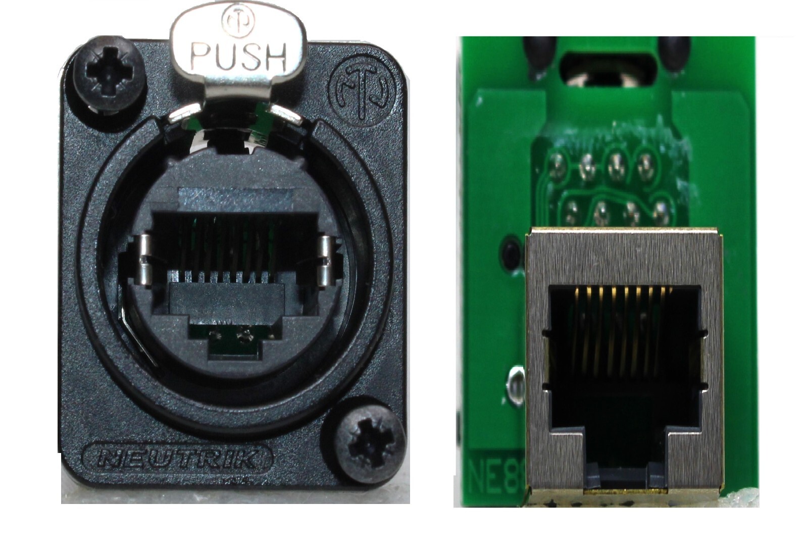 (2) Two Genuine NEUTRIK NE8FDP-B CAT 5/6 RJ45 Feed-Thru D Panel Mount ...