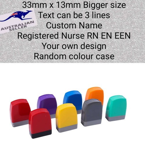 33x13mm Custom Name signature Stamp self inking Registered Nurse RN EN ...