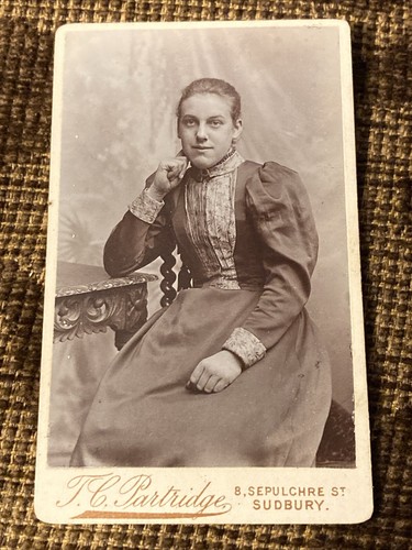 Victorian CDV Photo Woman in Stylish Dress - Partridge, Sudbury | eBay
