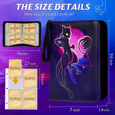 Mewtwo Pokemon Inspired Card Binder Album Collection Pocket 400 Trading ...