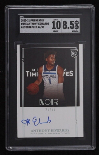 Anthony Edwards 2020-21 Panini Noir #395 Auto /99 Signed ROOKIE Card ...