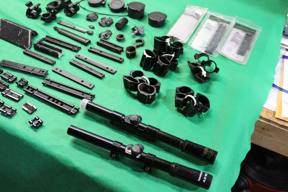 Gunsmith assortment miscellaneous scope rings & bases, scope parts ...