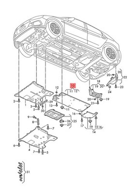 Genuine VW AUDI SEAT Polo Derby Vento-IND Jin Qin Underbody Trim ...