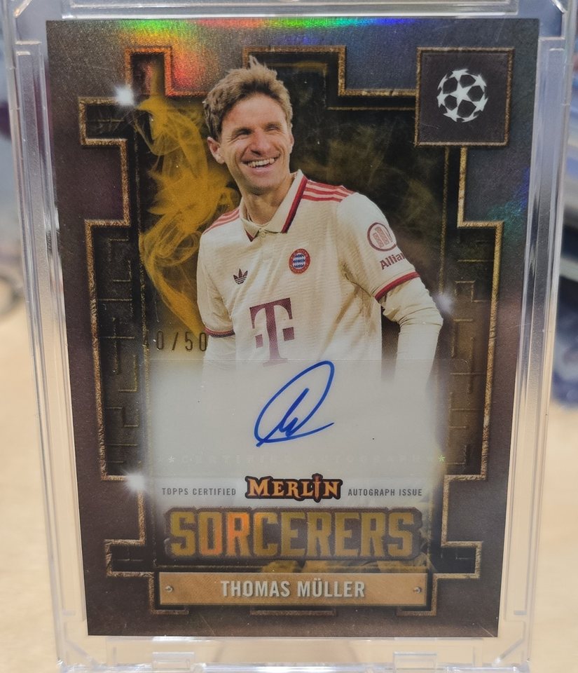 Topps Merlin UCC 2024-25 Thomas Müller Bayern Sorcerers Auto SA-TM /50 ...