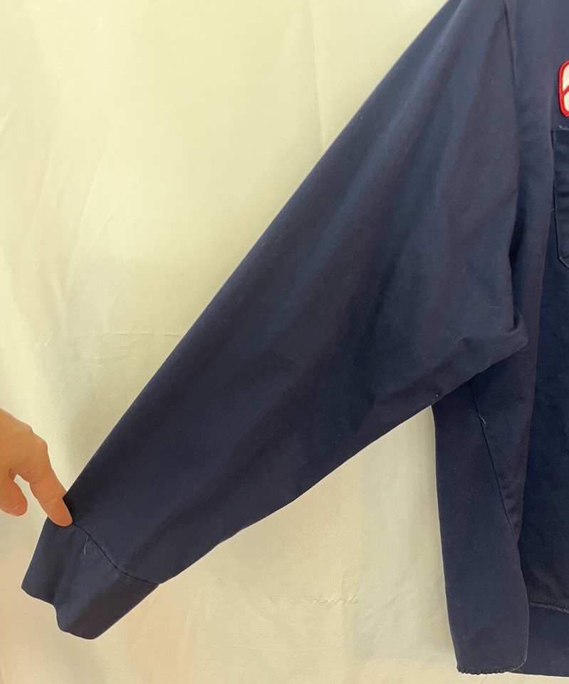 Aramark Work Shirt Uniform Employee Long Sleeve Button Up Blue Mens XL ...