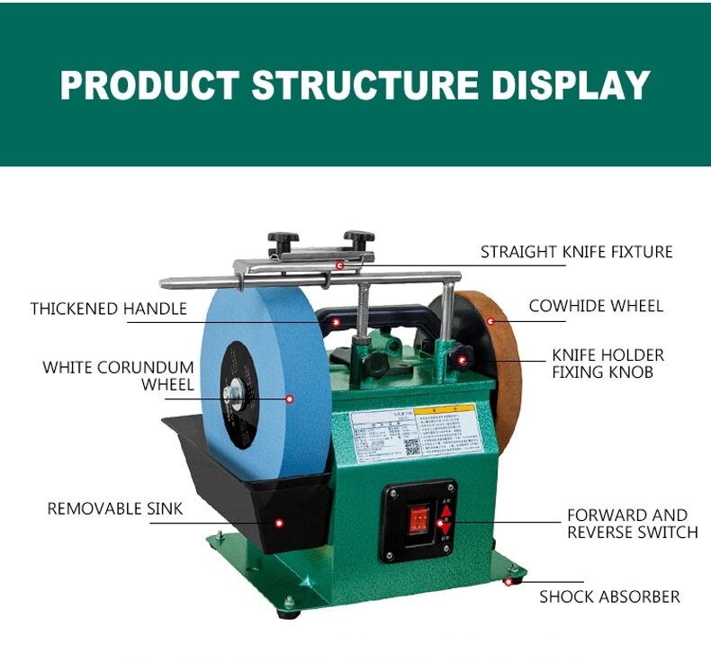 10 Inch Low Speed Water-Cooled Sharpener Machine Desktop Grinder ...