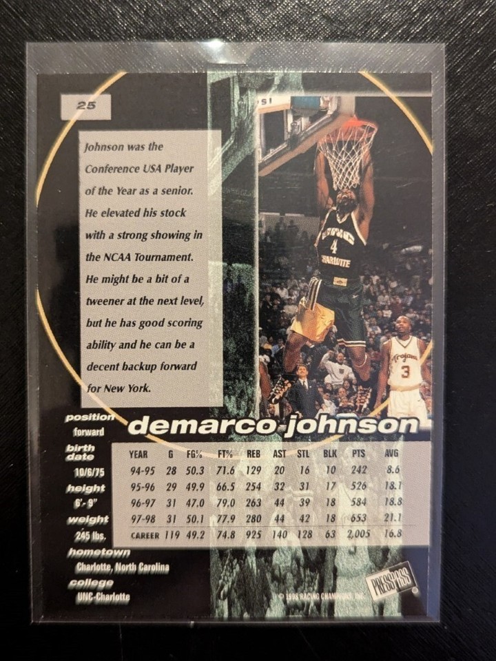 1998 Press Pass Double Threat #25 DeMarco Johnson Rookie | eBay