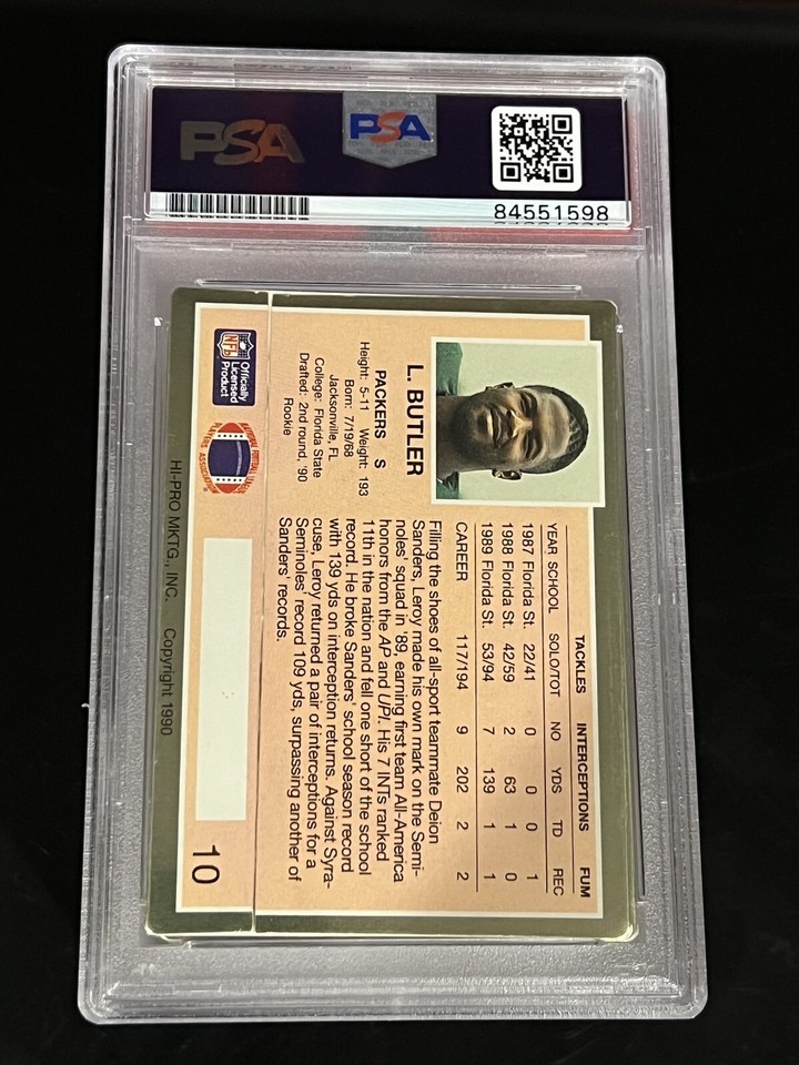 LEROY BUTLER PSA Signed Auto Autographed 1990 Action Packed Rookie RC ...