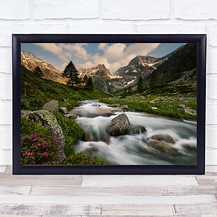 Maritime Alps Park Mountain Alp Alpine Mountains Stream Wall Art Print ...