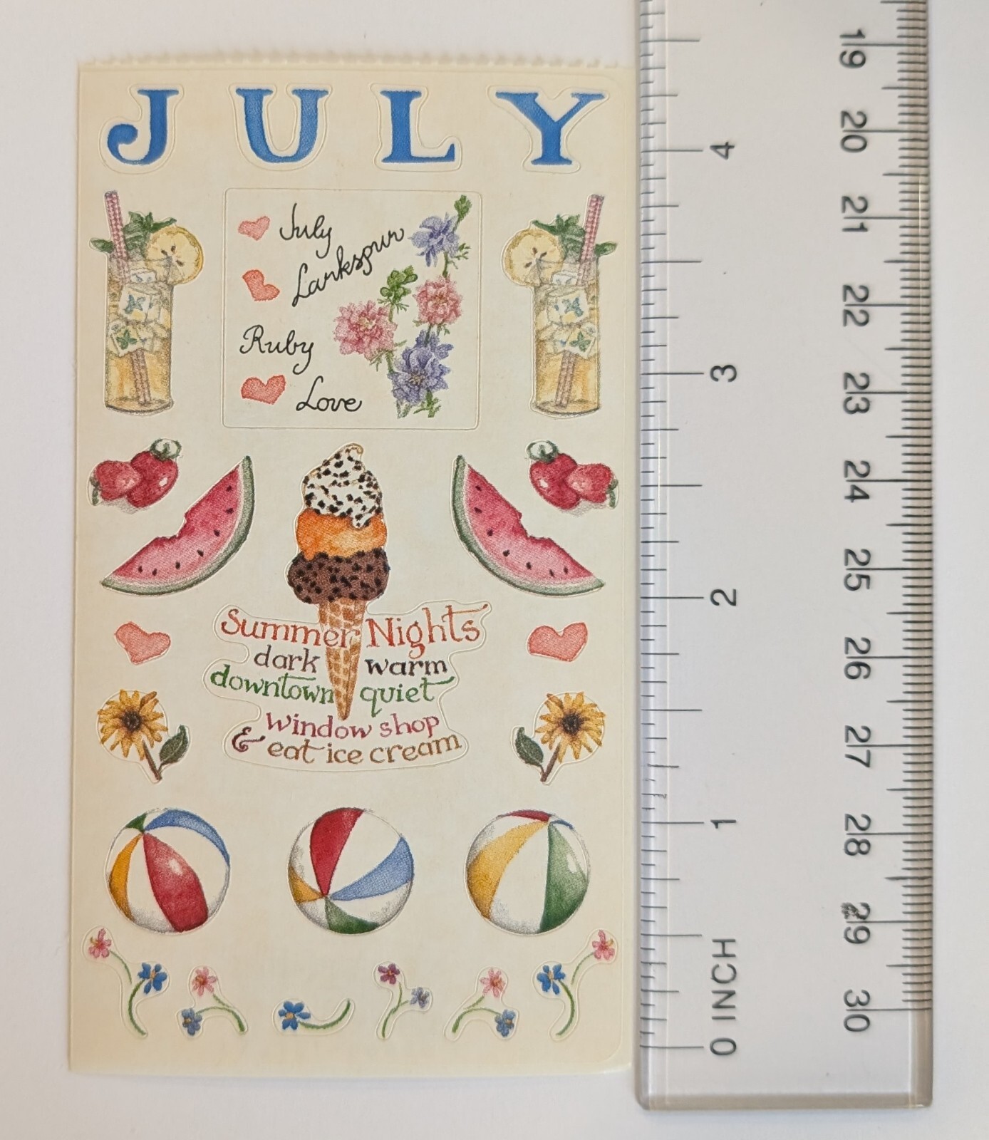 Vintage Susan Branch Stickers Month of July 1 Module Sheet 4.5"x2.5" | eBay