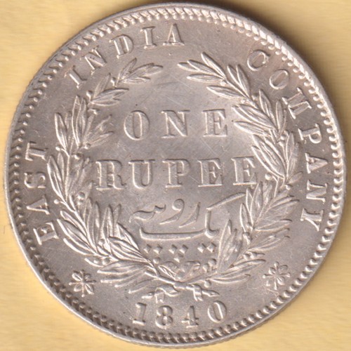 BRITISH INDIA 1840 VICTORIA QUEEN DIVIDED LEGEND ONE RUPEE RARE SILVER ...