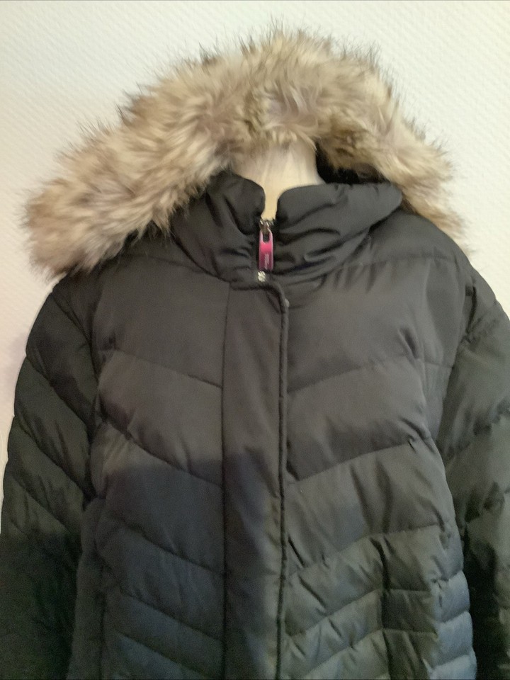 Samoon Steppmantel Lang Gr. 50 Schwarz Neuwertig Mit FellKaputze | eBay.de