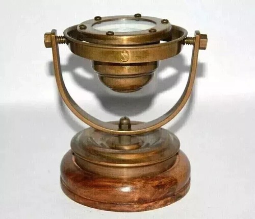 Antique brass nautical gimbal compass vintage ship binnacle gimballed ...