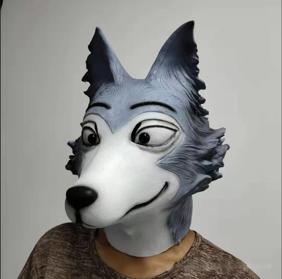 Anime Legoshi Beastars Wolf Mask Cos Animal Latex Halloween Headgear ...
