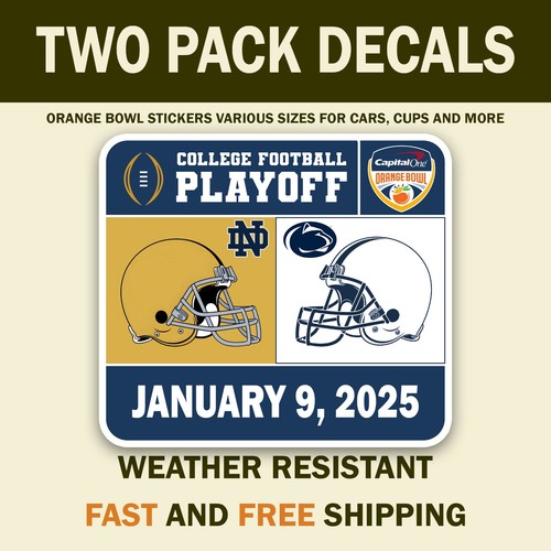 Orange Bowl Sticker Decals Notre Dame Stickers Vs Penn State Decal NCAA ...