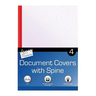 4 x A4 Clear Document Covers & Spines Filing Presentation School ...