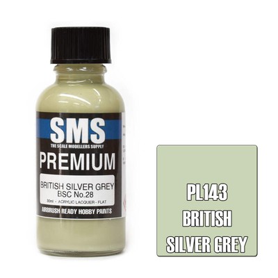 SMS Premium BRITISH SILVER GREY BSC No.28 30ml - AIRBRUSH READY HOBBY ...
