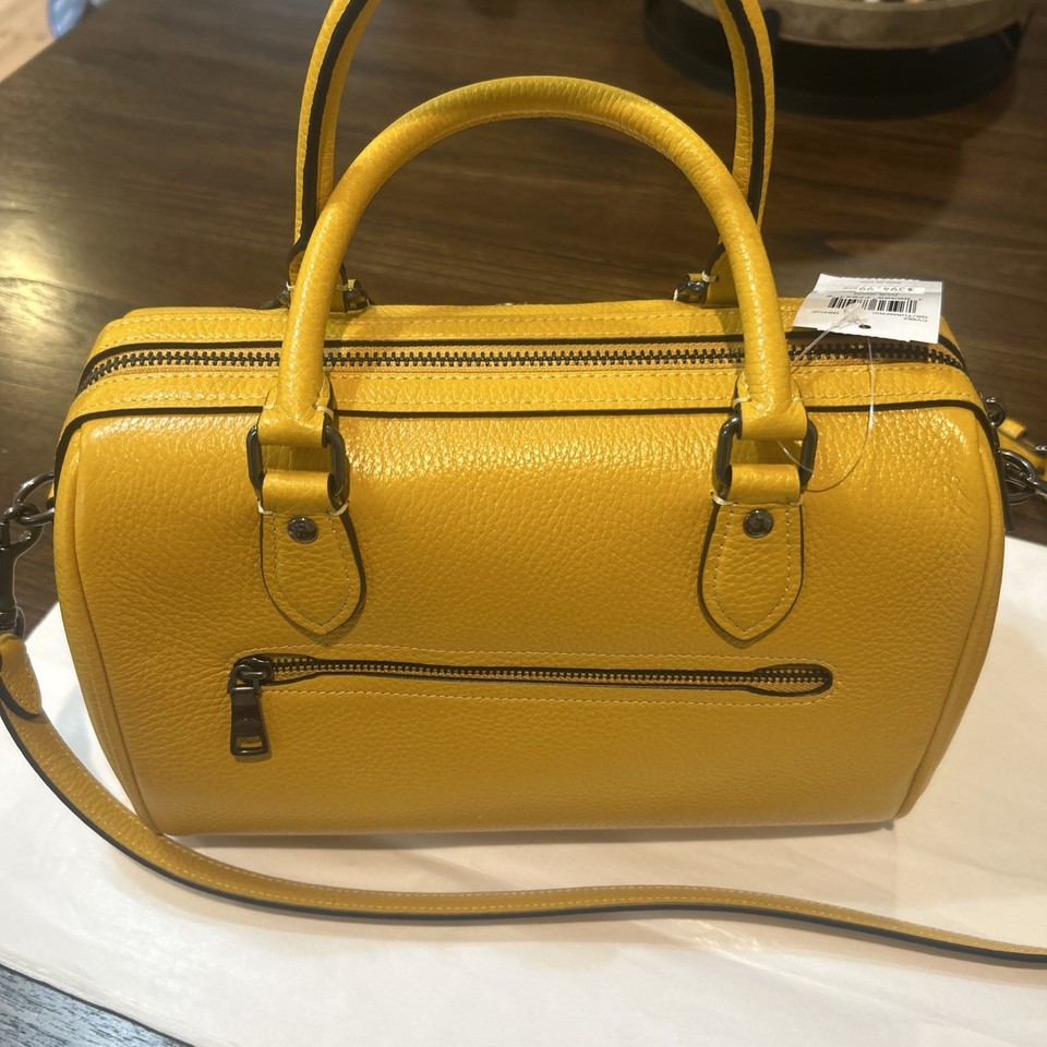 NWT Coach Rowan Satchel CV962 Pebbled Leather/Qb/Turmeric | eBay