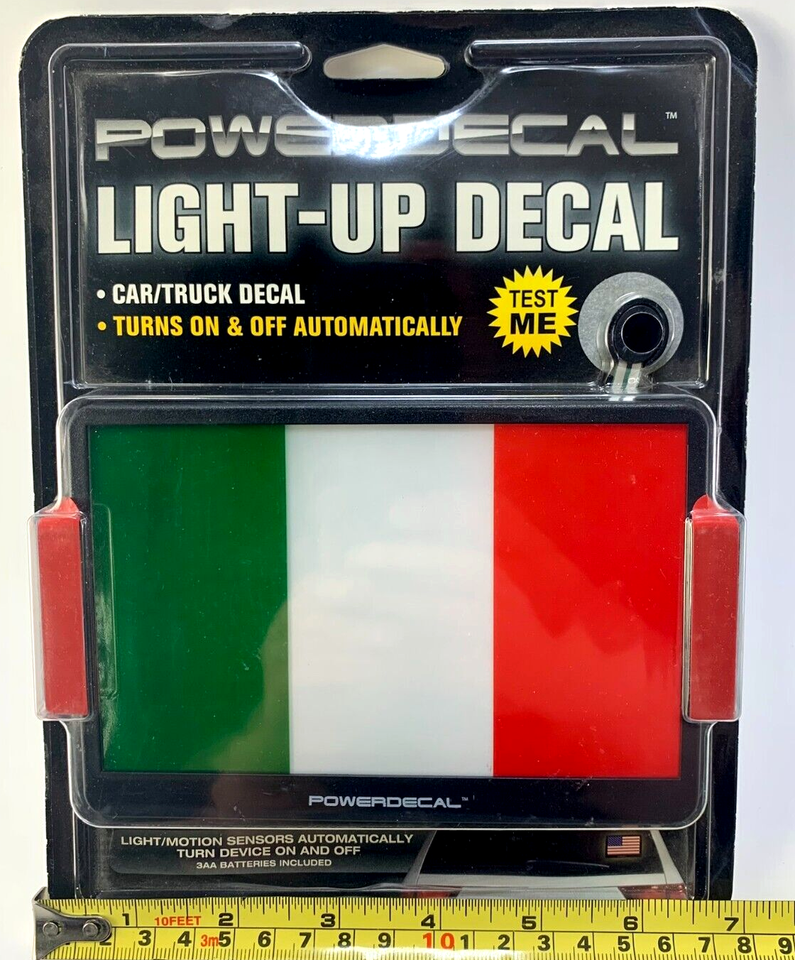 NEW Italian Flag Light Up Decal Powerdecal Backlit LED Motion Sensing ...
