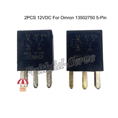 2 PCS Replace For Omron 13502750 G8V-RH-1C7T-R 5-Pin 12V Automotive ...