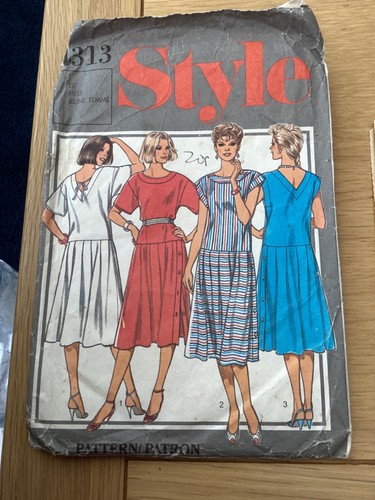 1984 ORIGINAL STYLE SEWING PATTERN 4313 Women size 12 Dress FREE P&P | eBay