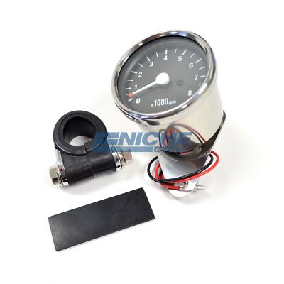Mini Universal Motorcycle Mechanical 8K RPM Tach Tachometer Gauge 1:2 ...