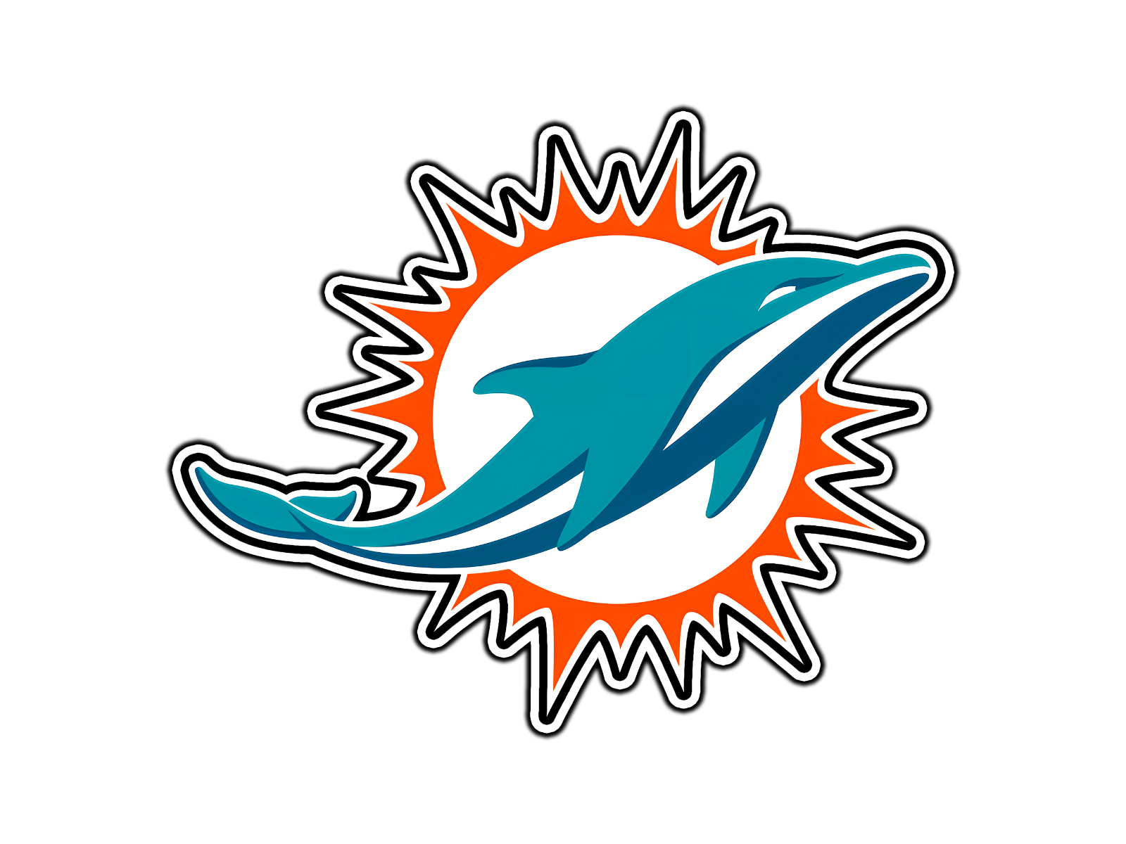Miami Dolphins Logo #1 Football Sticker Waterproof Vinyl Decal Die-Cut ...
