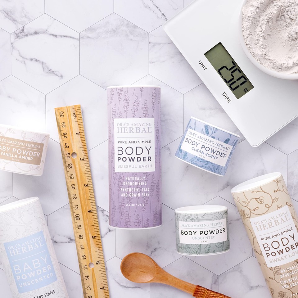 Natural Talc Free Powder, Body Powder for Women, Blissful Earth Scent ...