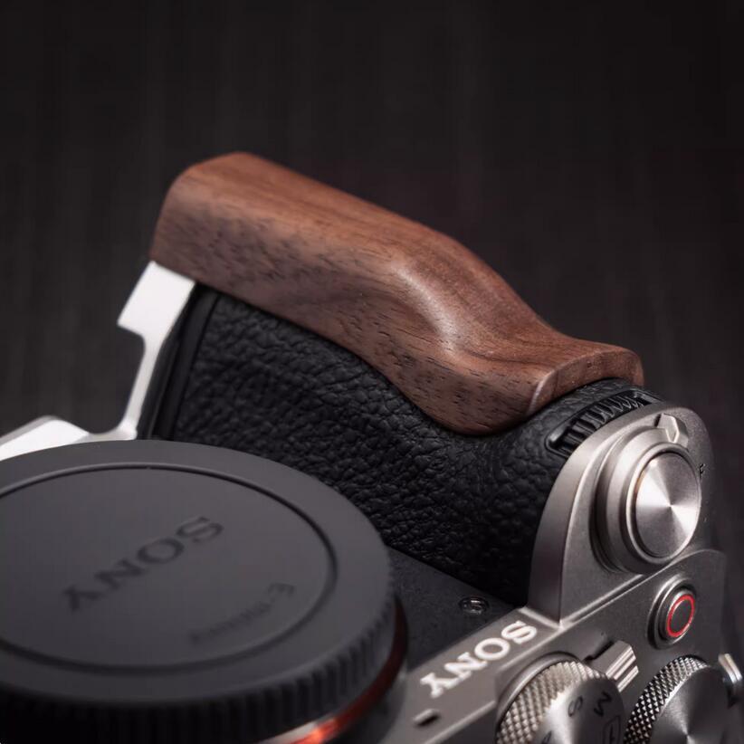 New Wood L Hand Grip Handle For Sony A7C2 A7CR Camera w/Aluminum Alloy ...