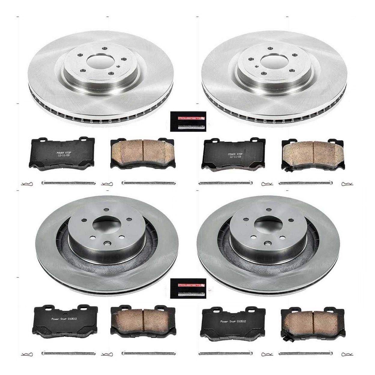 PowerStop Disc Brake Kit - Front and Rear - Fits Infiniti G37 2008-2013 ...