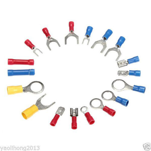 300 Assorted Insulated Electrical Wire Terminals Crimp Connectors Spade ...