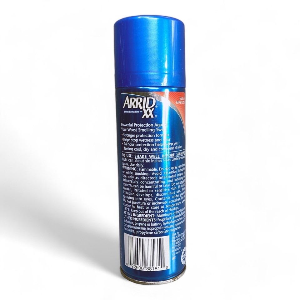 Arrid XX WILD BREEZE Aerosol Antiperspirant/Deodorant Spray 6 oz NOS ...