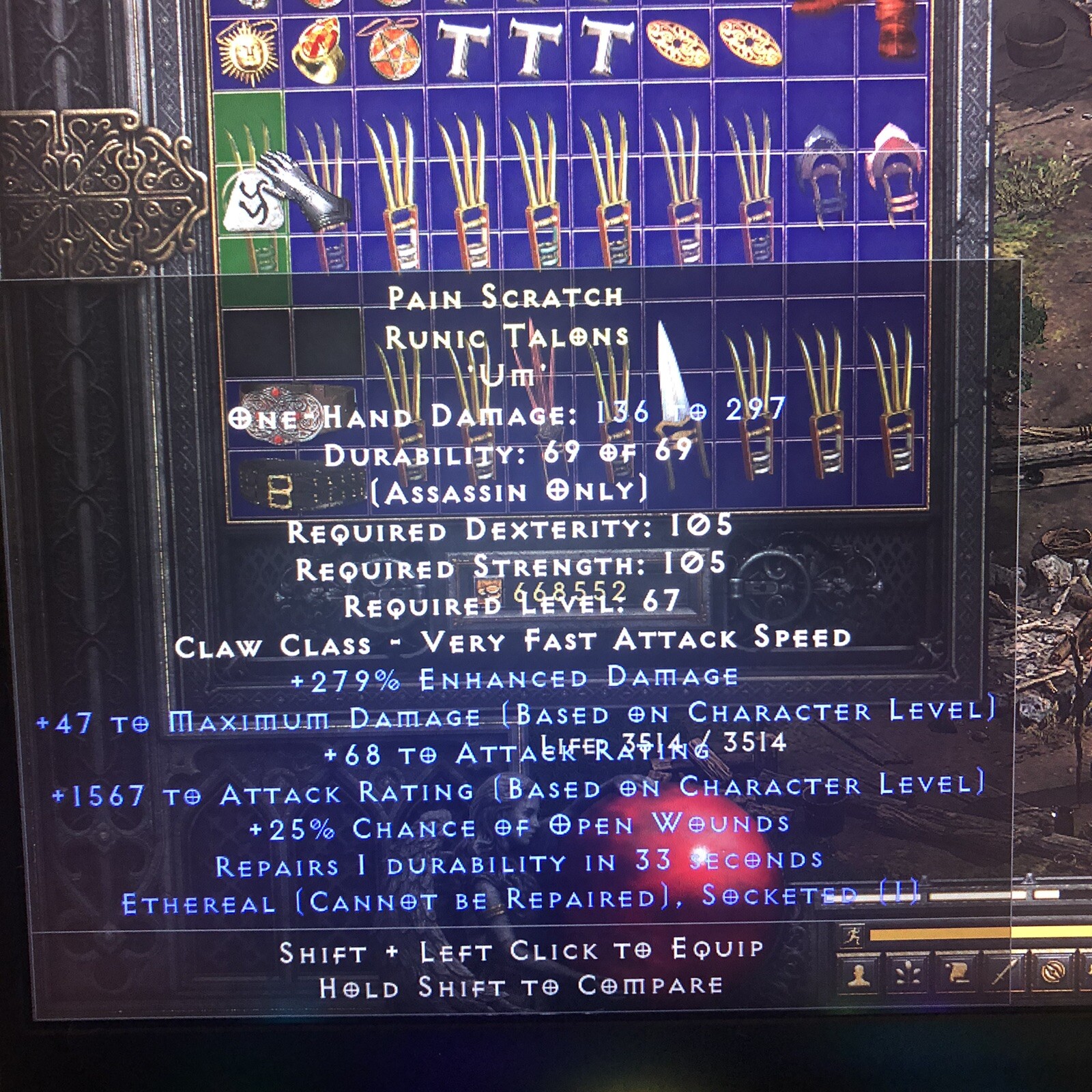 Diablo 2 D2R SC⭐Non Ladder Godly Assassin Claw | eBay