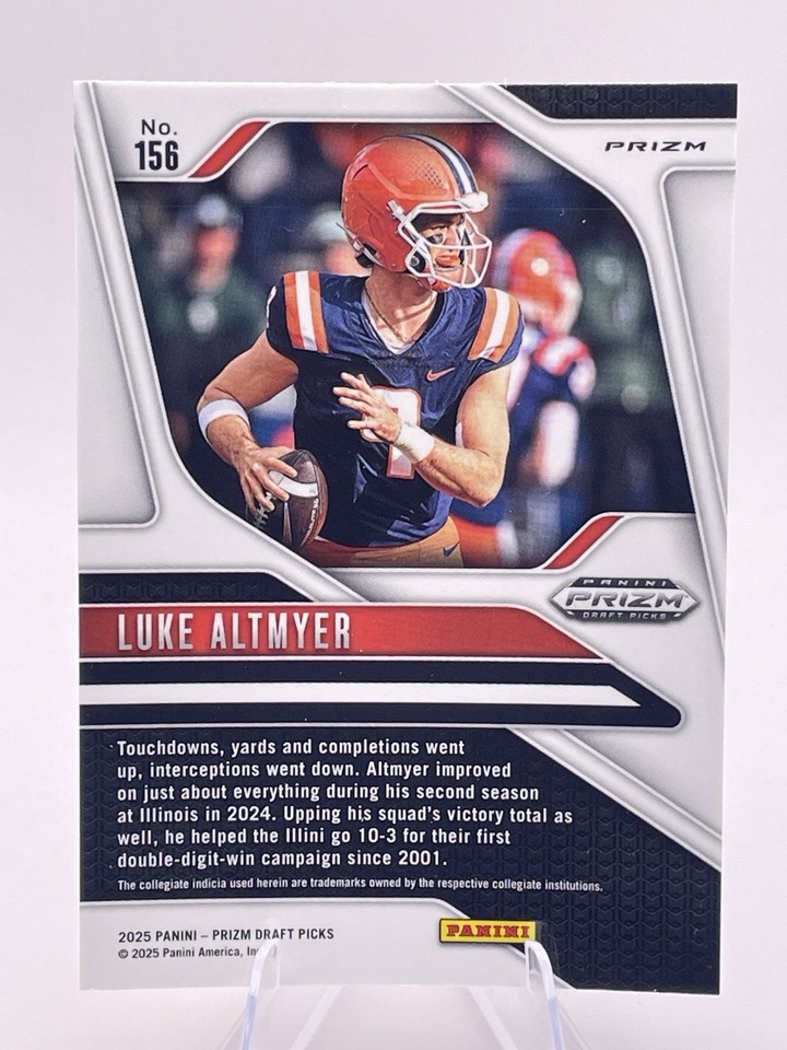 2025 Panini Prizm Draft Picks - Luke Altmyer #156 Gold Ice Prizm (RC ...
