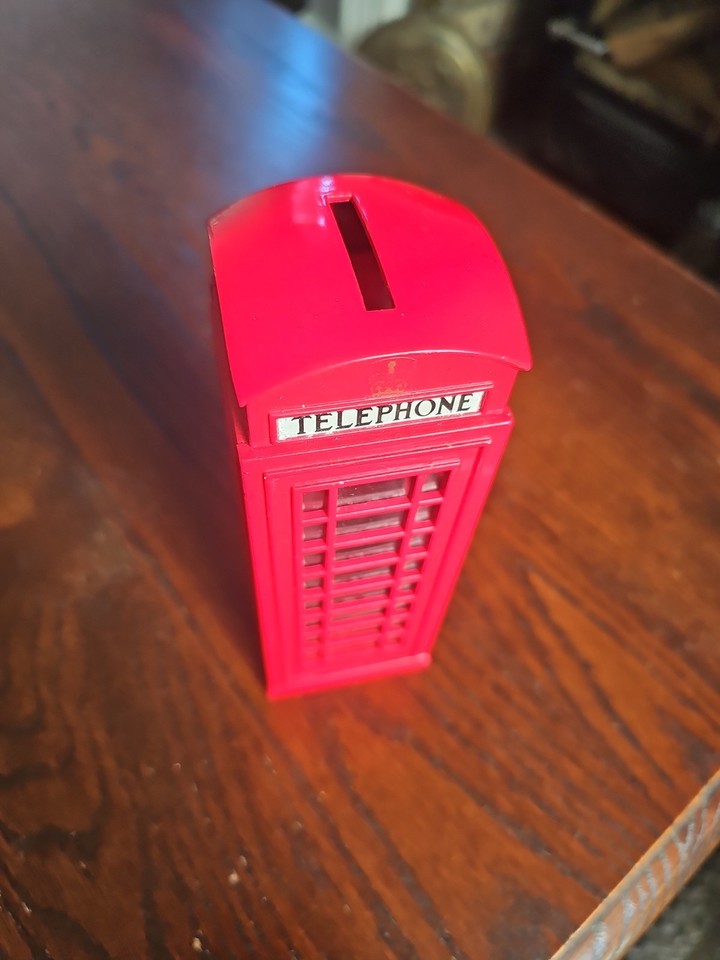 Vintage Red Telephone Metal Money Box 1998 Zelox London | eBay UK