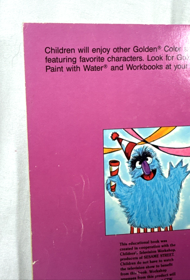 VTG LOT OF 2 MONSTER SESAME STREET COLORING 1982 GOLDEN COOKIE SHAPE ...