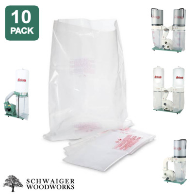 (10) Plastic Dust Collector Bags for Grizzly G0548ZP, G0562ZP, G1030Z2P ...