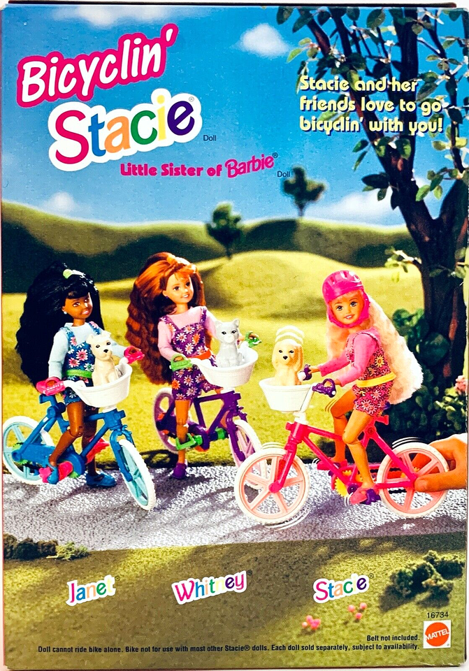 Mattel Barbie 1996 NIB Bicyclin Stacie 8" Doll & Bike Playset With ...