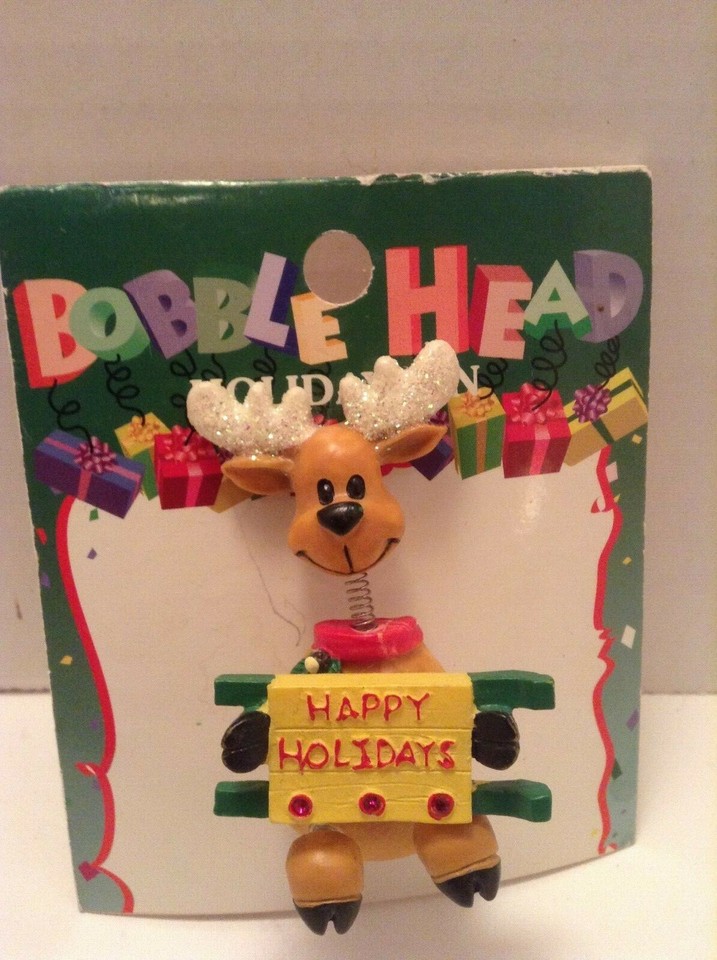Christmas Reindeer BOBBLE HEAD PIN | eBay
