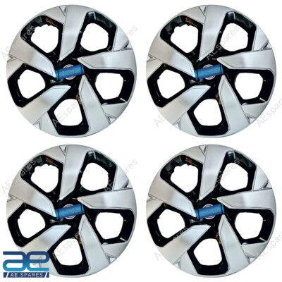4 Pcs New Wheel Hub Caps Cover Plastic Black Silver 15" For Tata Punch ...