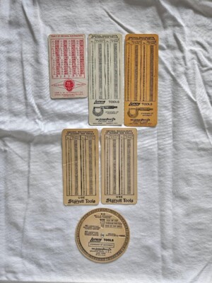 Vintage Starrett and Lufkin Decimal Charts and a Lufkin Screw Thread ...