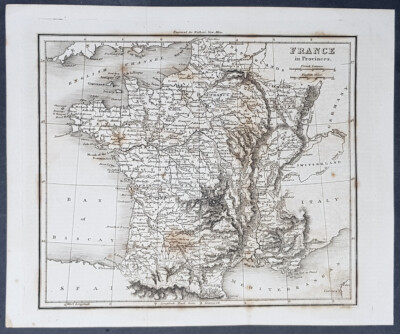 1825 John Walker Antique Map of France in Provinces | eBay