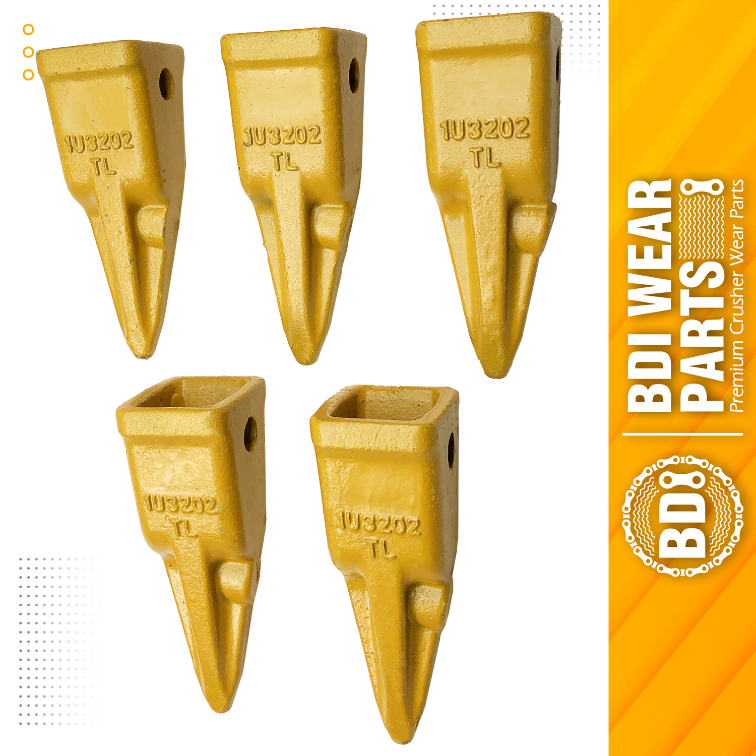 1U3202TL Bucket Teeth CAT Style with Pins & Retainers for Excavator ...