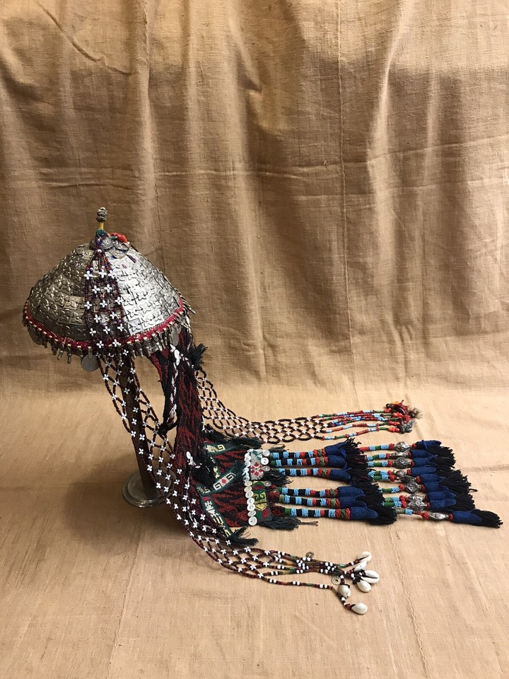 Vintage kuchi handmade hat, skull duppi hat, ethnic tribal hat, asian ...