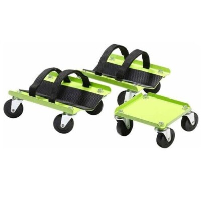 1500lbs Snowmobile Dolly Set w/ Swivel Casters Velcro Straps Sled Move ...