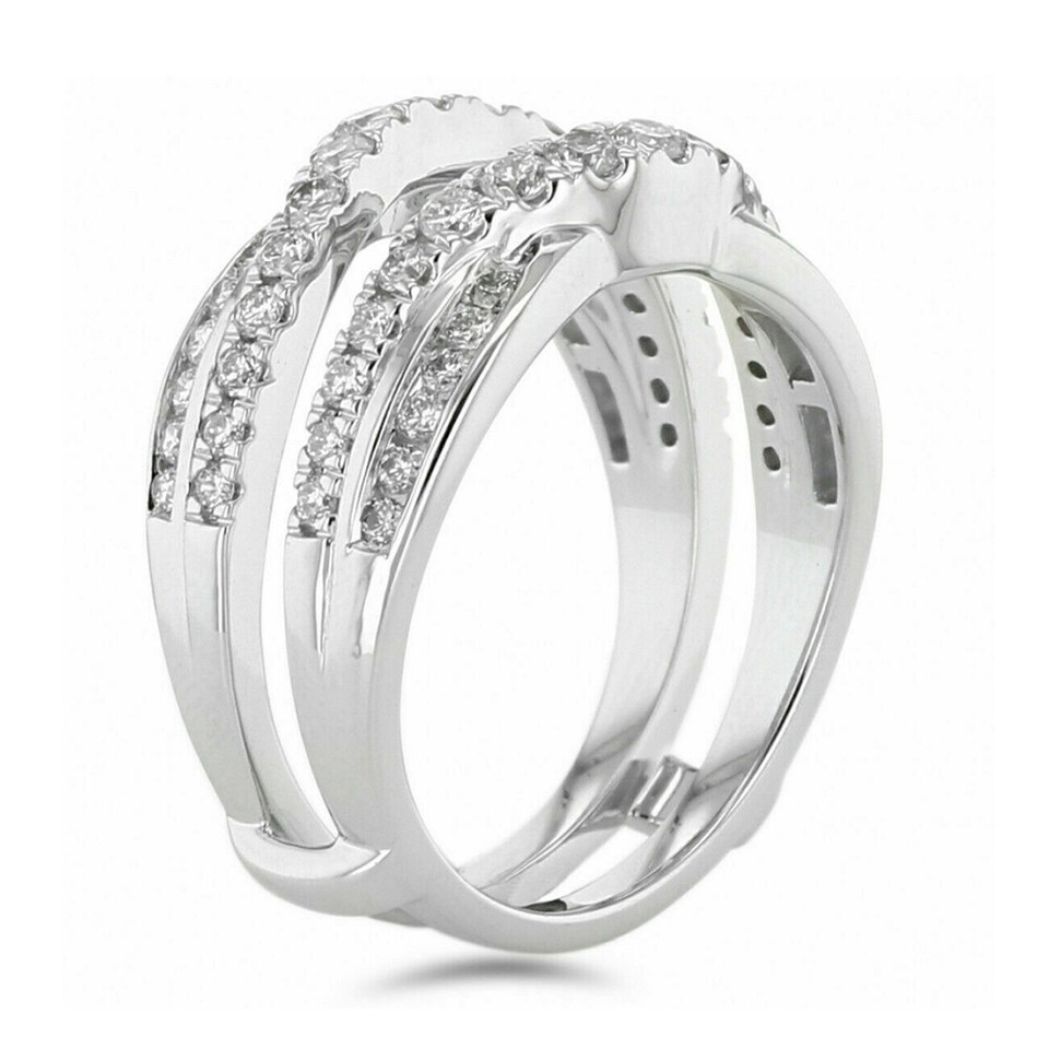 2.50 Lab Created Diamond 14K White Gold FN Enhancer Wrap Guard ...