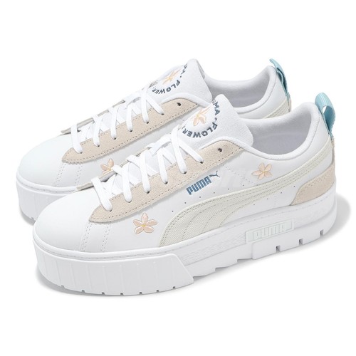 Puma Mayze Embroidery Wns White Women Platform Casual Lifestyle Shoes ...
