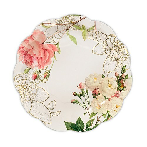 24 Pink Rose Floral Paper Plates Bridal Shower Wedding Decorations | eBay