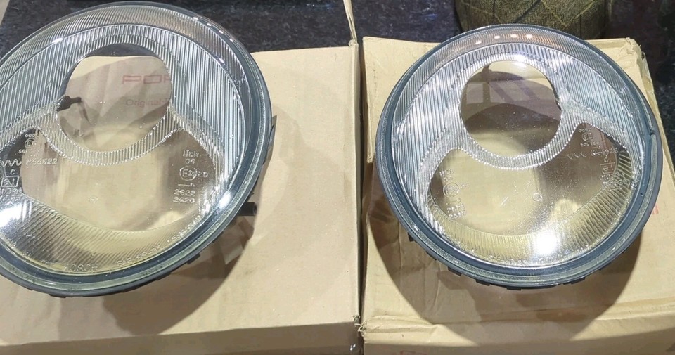 Porsche 993 911 original headlight lenses one pair left and right | eBay UK